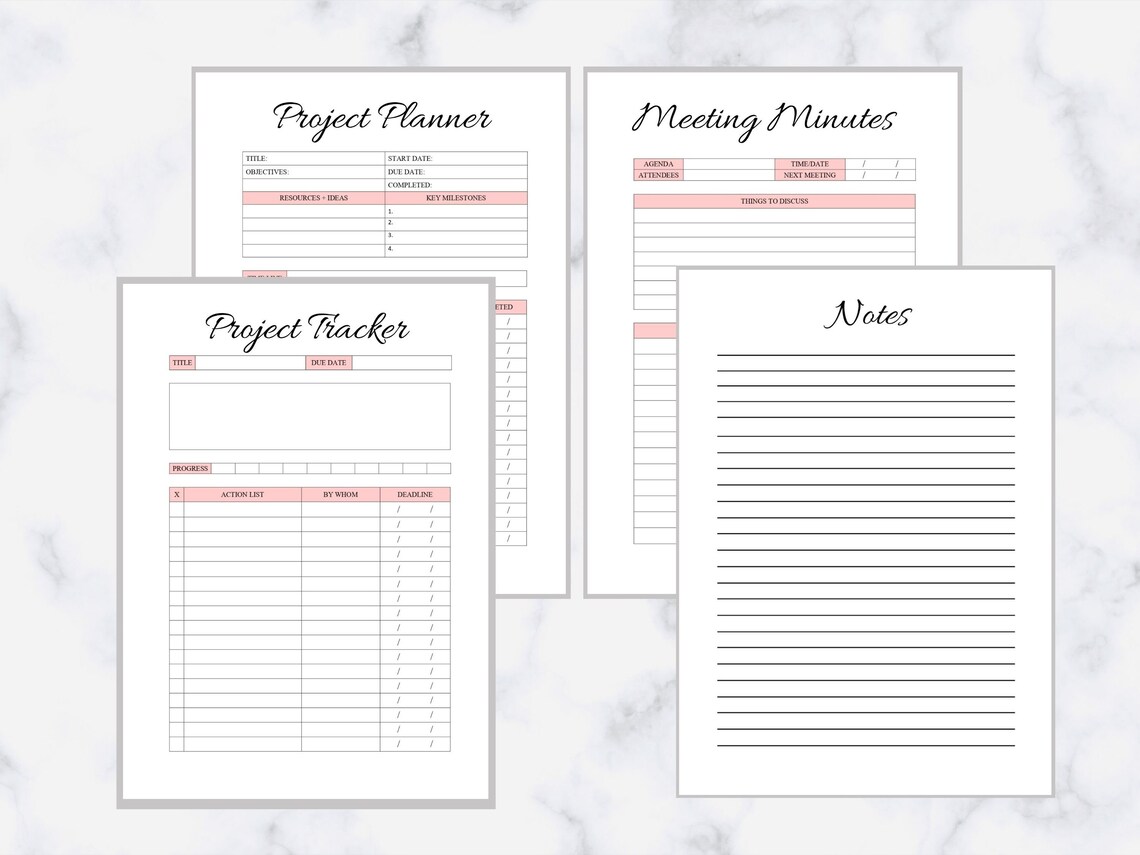 Printable Project Planner Printable Project Tracker Project - Etsy