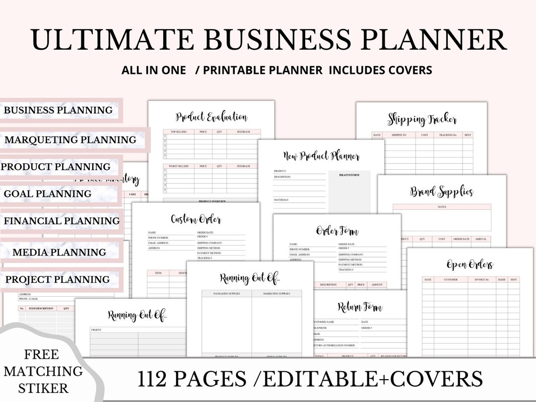 Business Planner, Small Business Planner, Business Organiser, Home ...