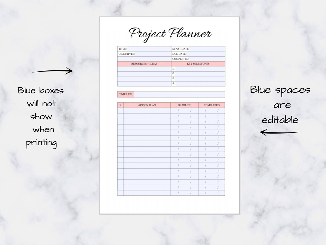 Printable Project Planner Printable Project Tracker Project - Etsy