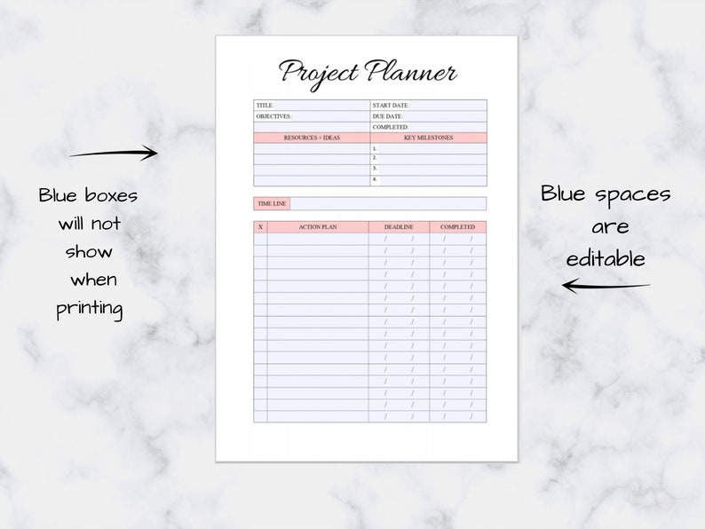 Printable Project Planner Printable Project Tracker Project - Etsy