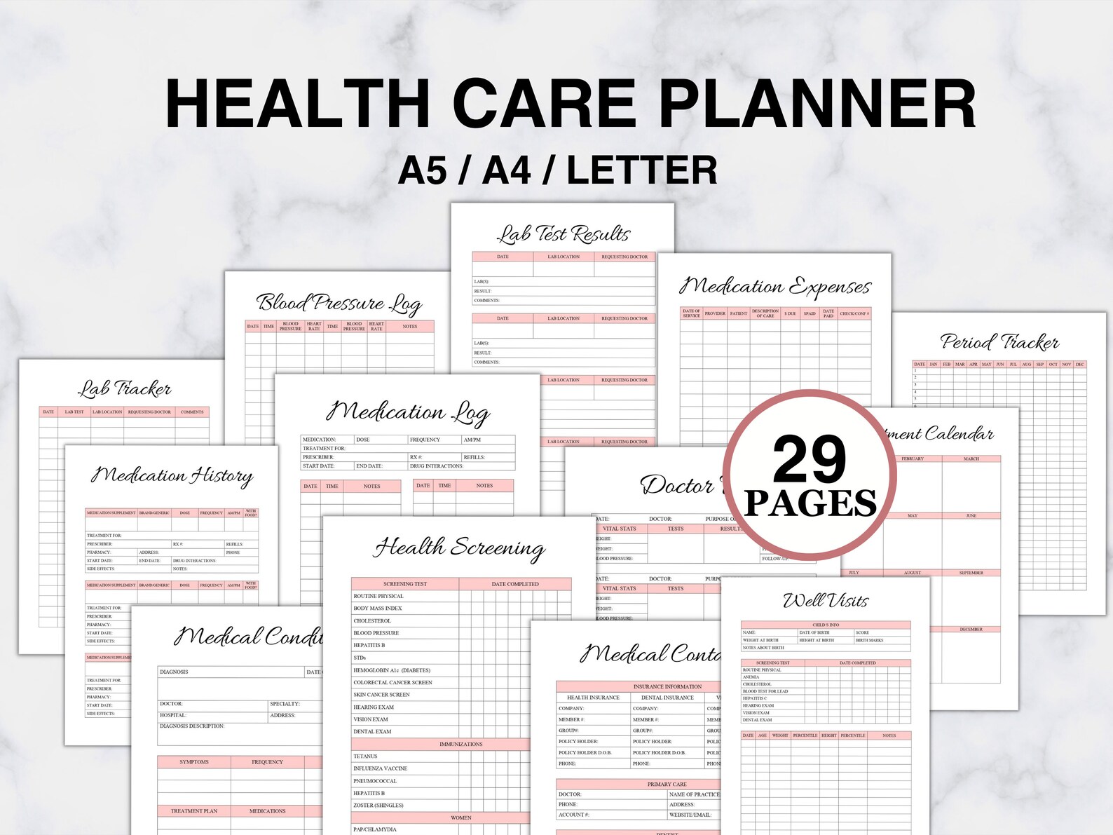 Printable Medical Planner Template, Healthcare Planner, Health Planner ...