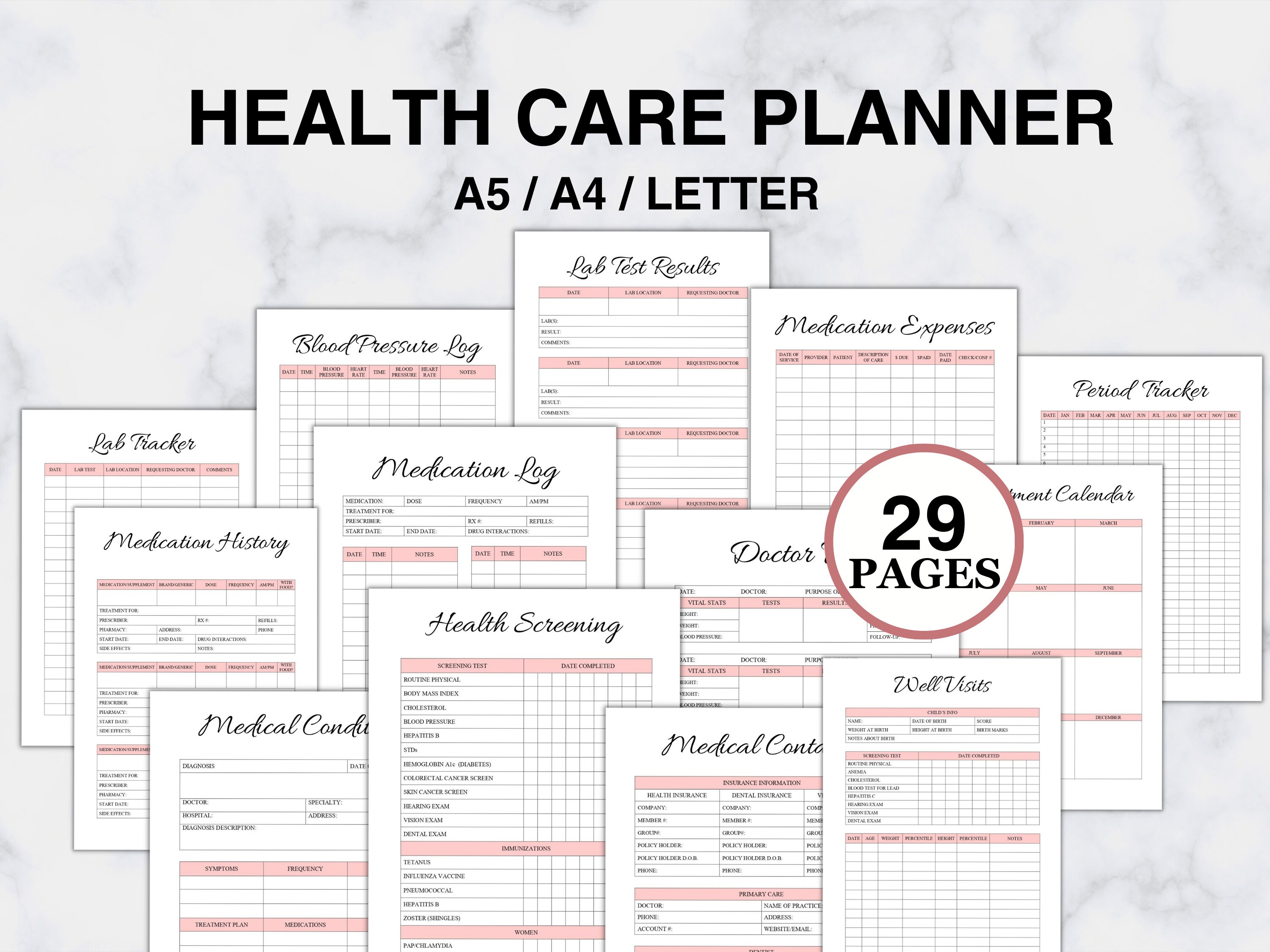 Printable Medical Planner Template, Healthcare Planner, Health Planner ...