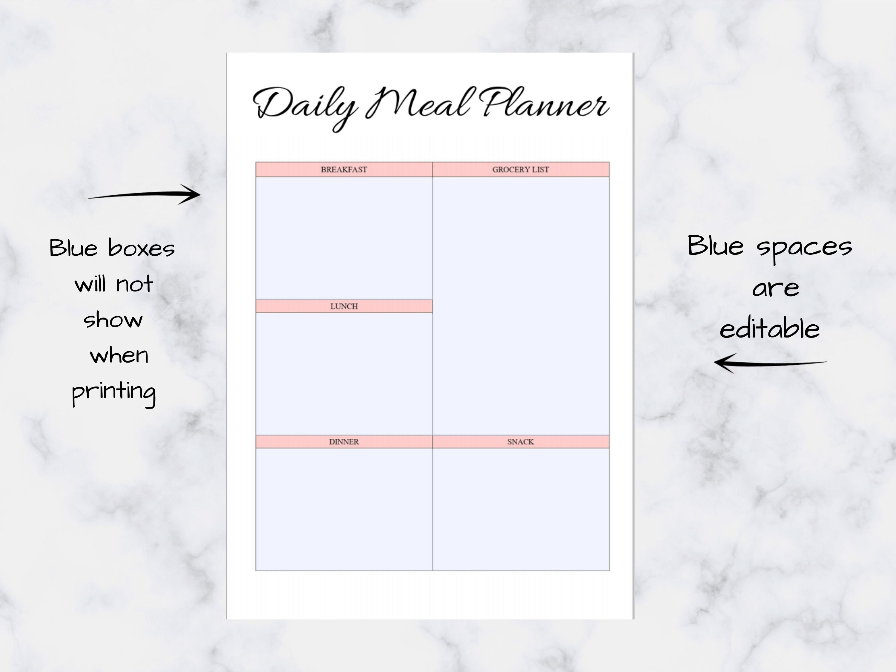 Meal Planner Printable, Weekly Meal Planner, Monthly Meal Planner, Meal ...