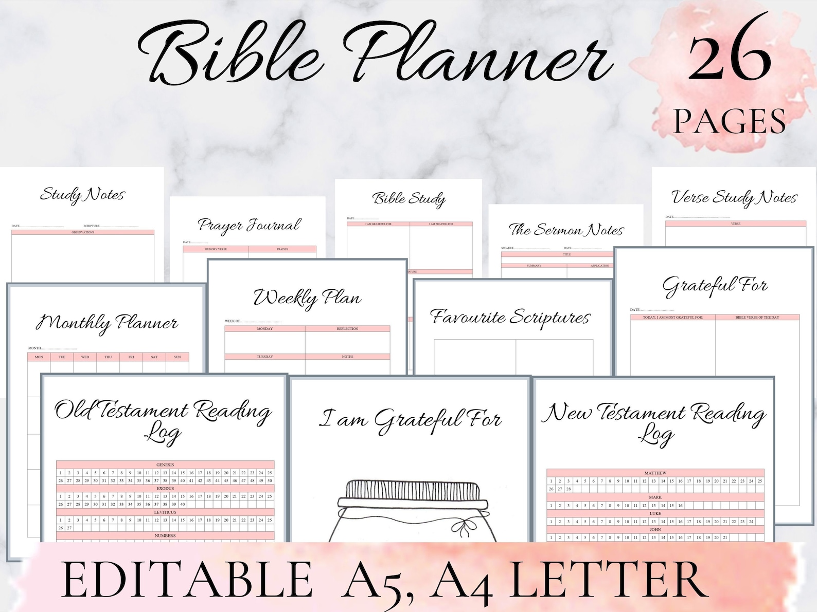 Bible Planner Bible Study Planner Bible Study Journal | Etsy