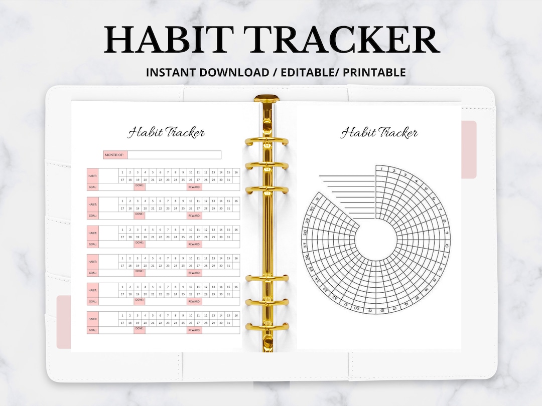 2023 Habit Tracker Printable Set, Yearly, Monthly, Weekly, Daily Habit ...