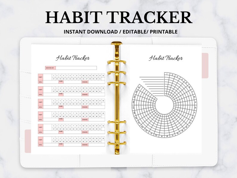 2023 Habit Tracker Printable Set, Yearly, Monthly, Weekly, Daily Habit ...