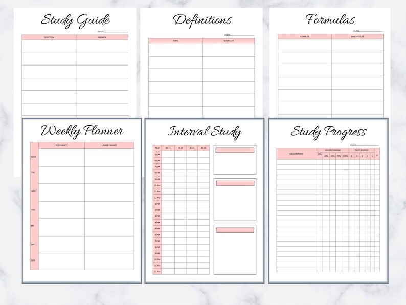 Student Planner Printable Study Planner School Planner College Planner ...
