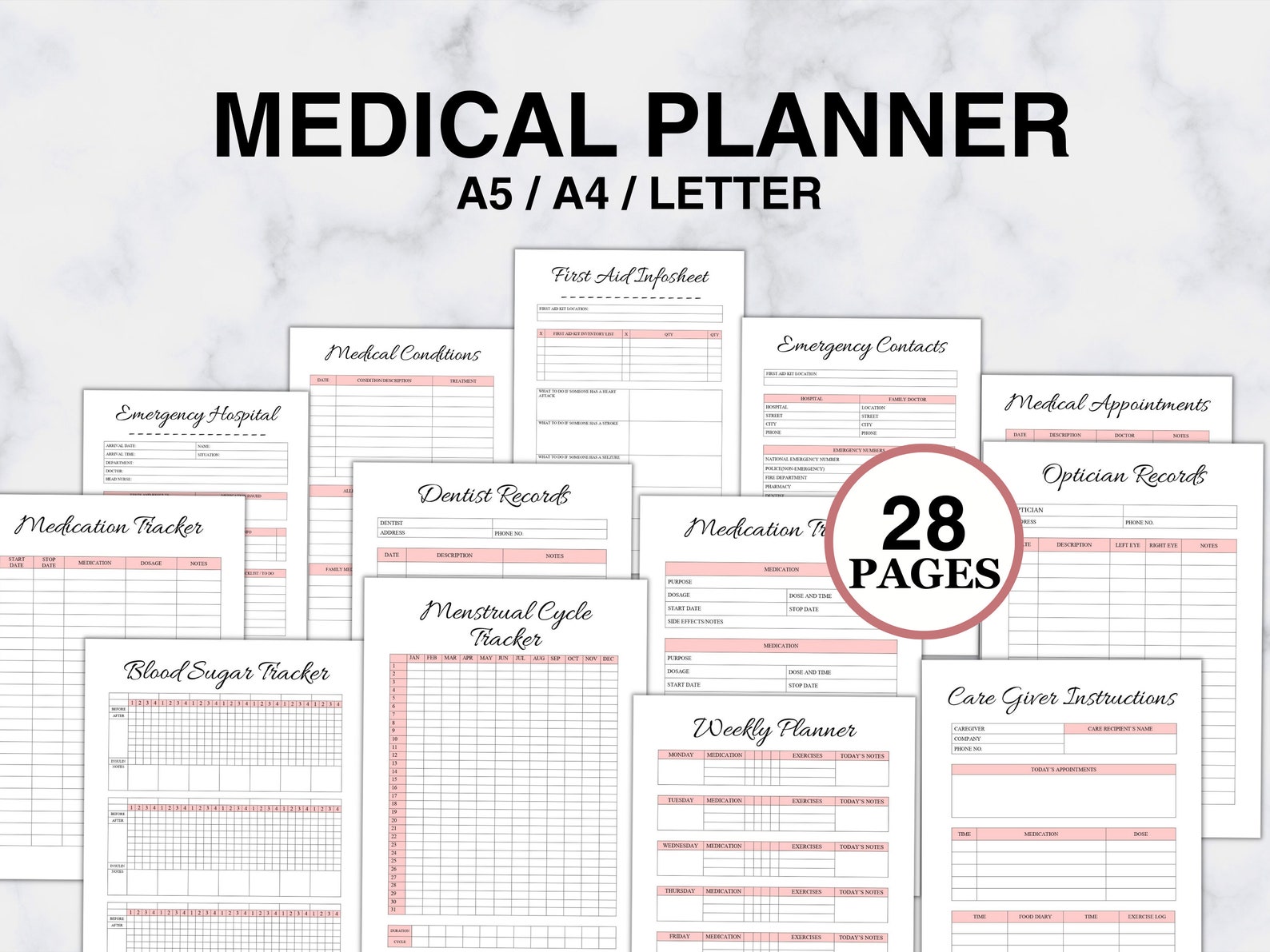 Printable Medical Planner Template, Healthcare Planner, Health Planner ...