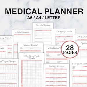 Printable Medical Planner Template, Healthcare Planner, Health Planner ...