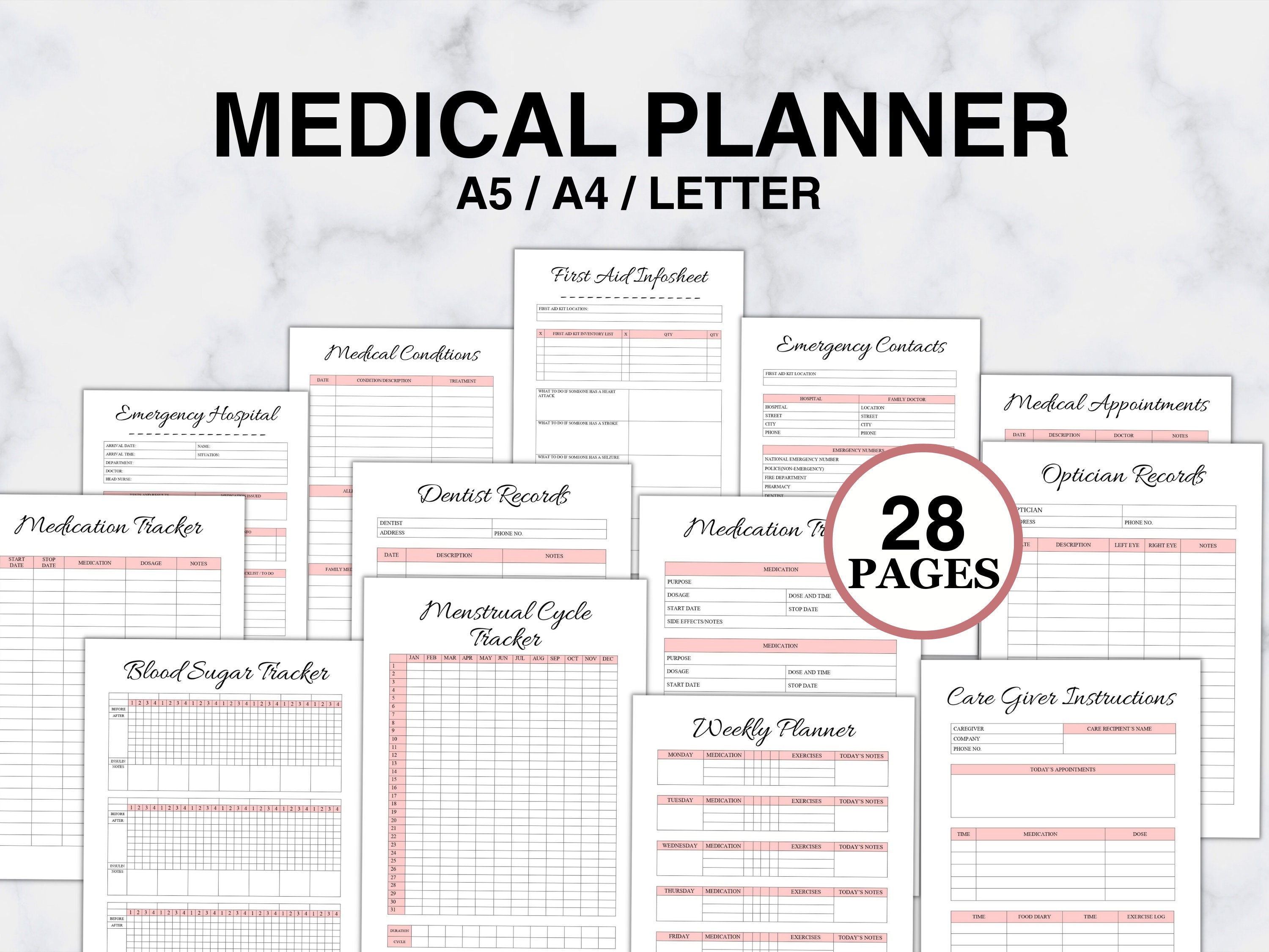 Printable Medical Planner Template, Healthcare Planner, Health Planner ...