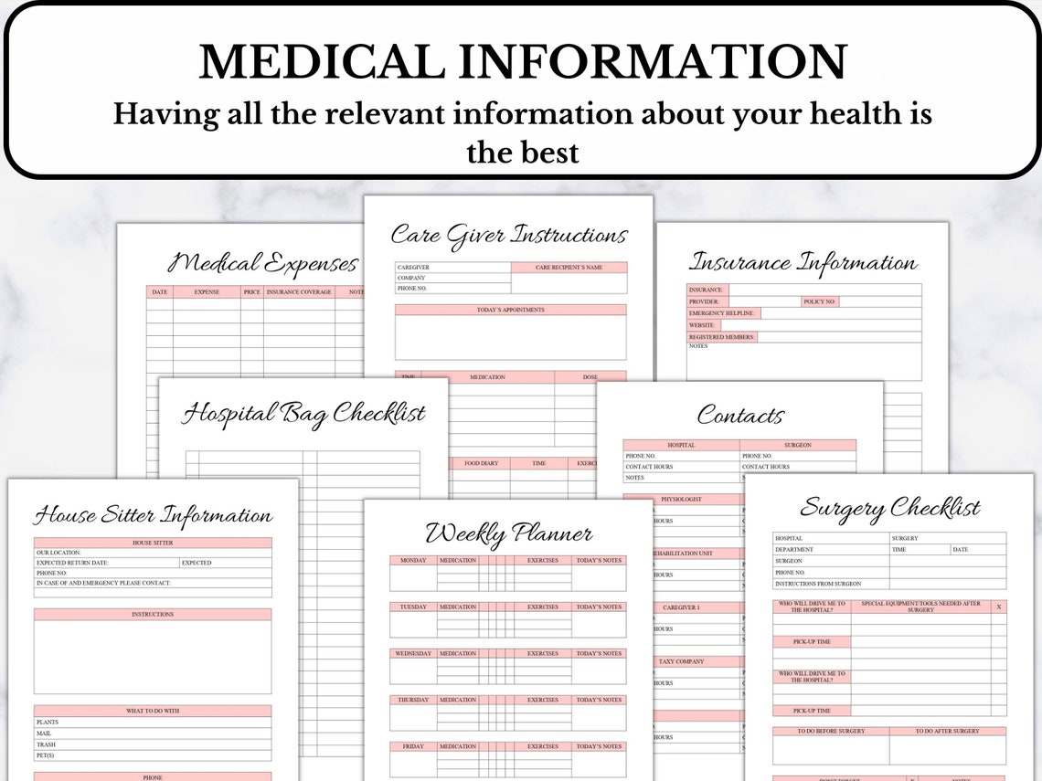 Printable Medical Planner Template, Healthcare Planner, Health Planner ...