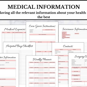 Printable Medical Planner Template, Healthcare Planner, Health Planner ...