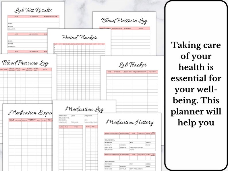 Printable Medical Planner Template, Healthcare Planner, Health Planner ...