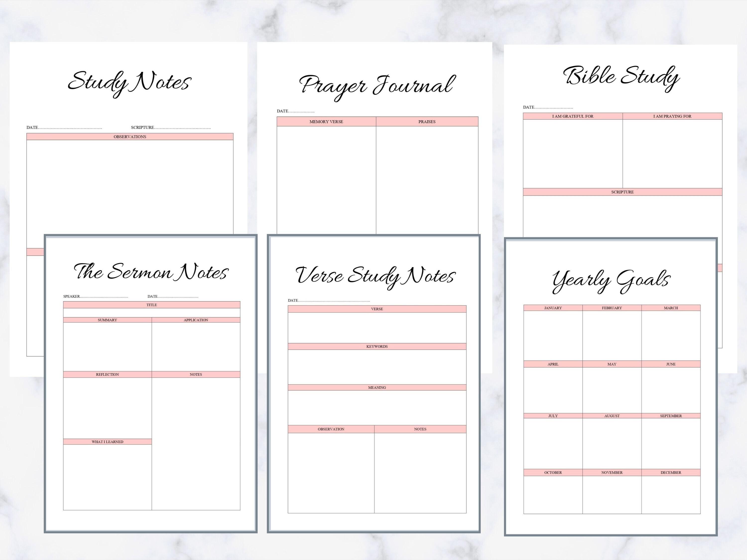 Bible Planner Bible Study Planner Bible Study Journal - Etsy