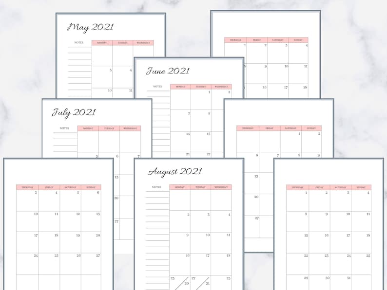 2021 Monthly Planner, 2021 Calendar Planner, 2021 Printable Calendar ...