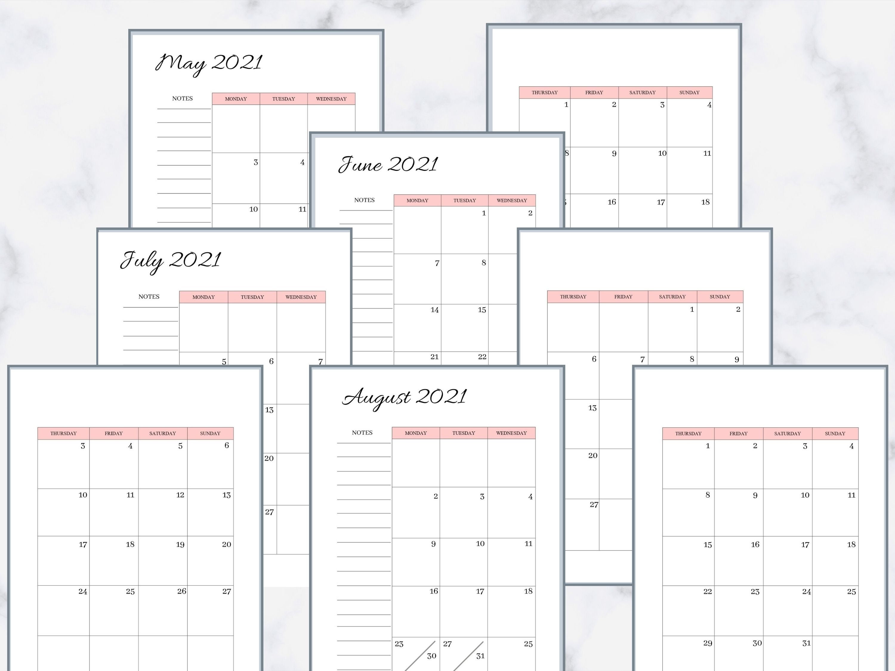 2021 Monthly Planner, 2021 Calendar Planner, 2021 Printable Calendar ...