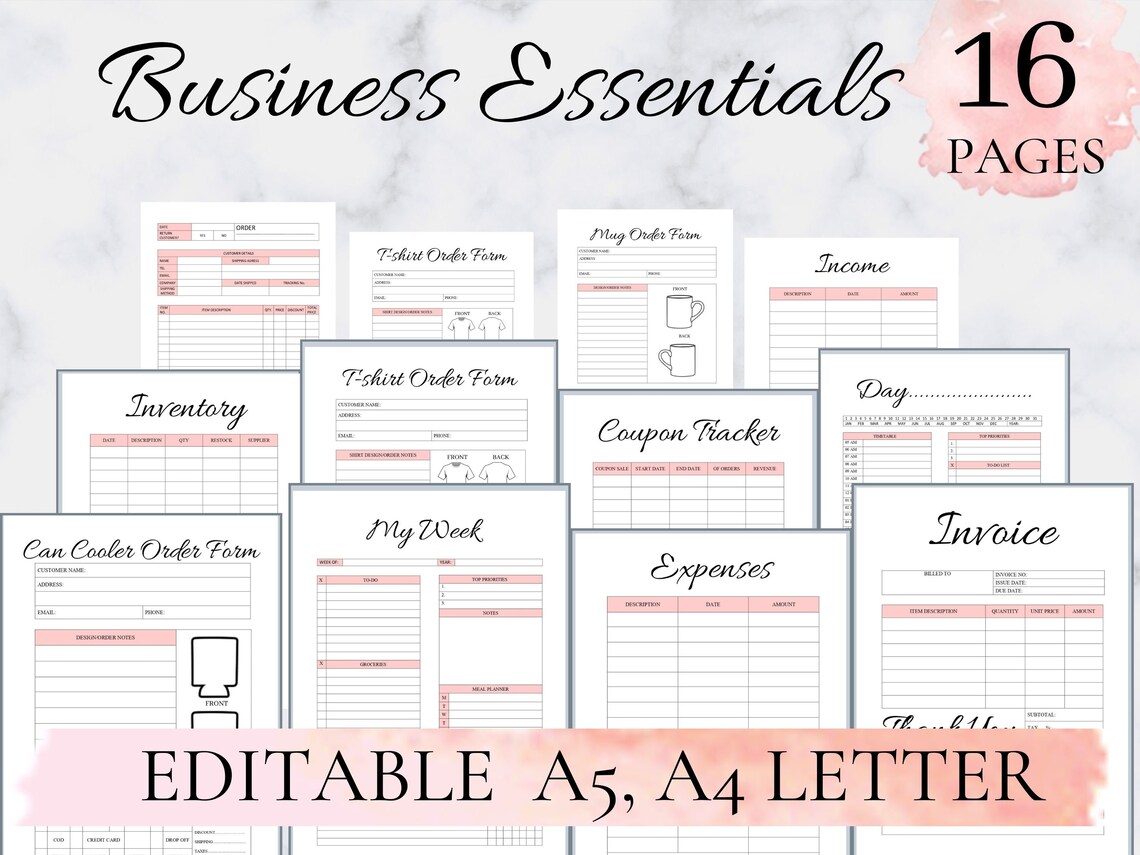 Business Essentials Order Form Tumbler Order Form Business | Etsy
