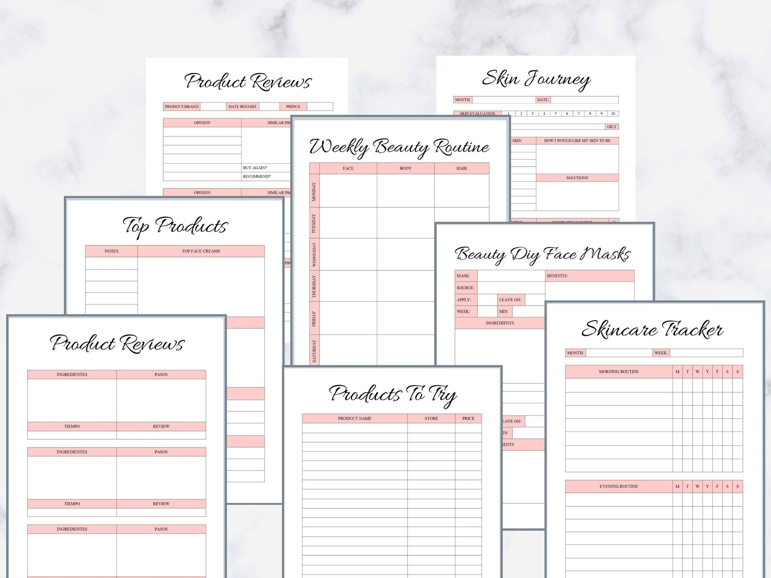 Beauty Planner, Skin Care Planner, Skin Care Journal, Beauty Routine ...
