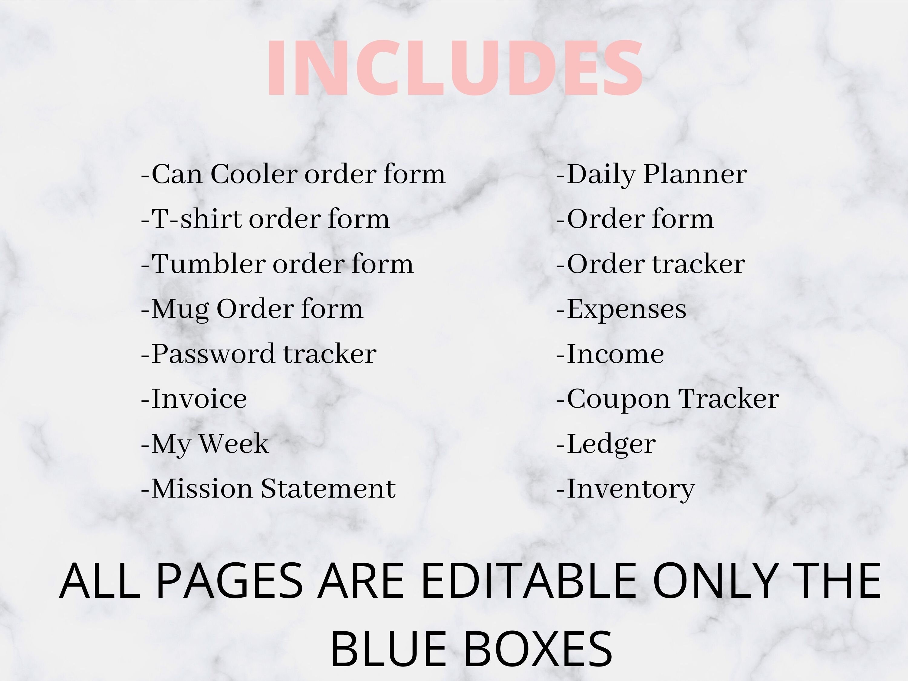 Small Business Essentials Planner Bundle Printable, Order Form, Income ...