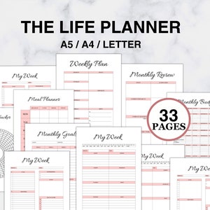 Printable Life Planner, Undated Life Planner, Printable Planner Bundle ...