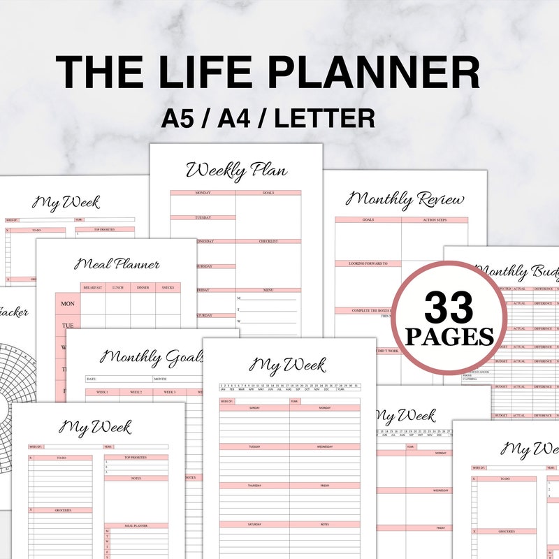 Editable Life Planner - Etsy
