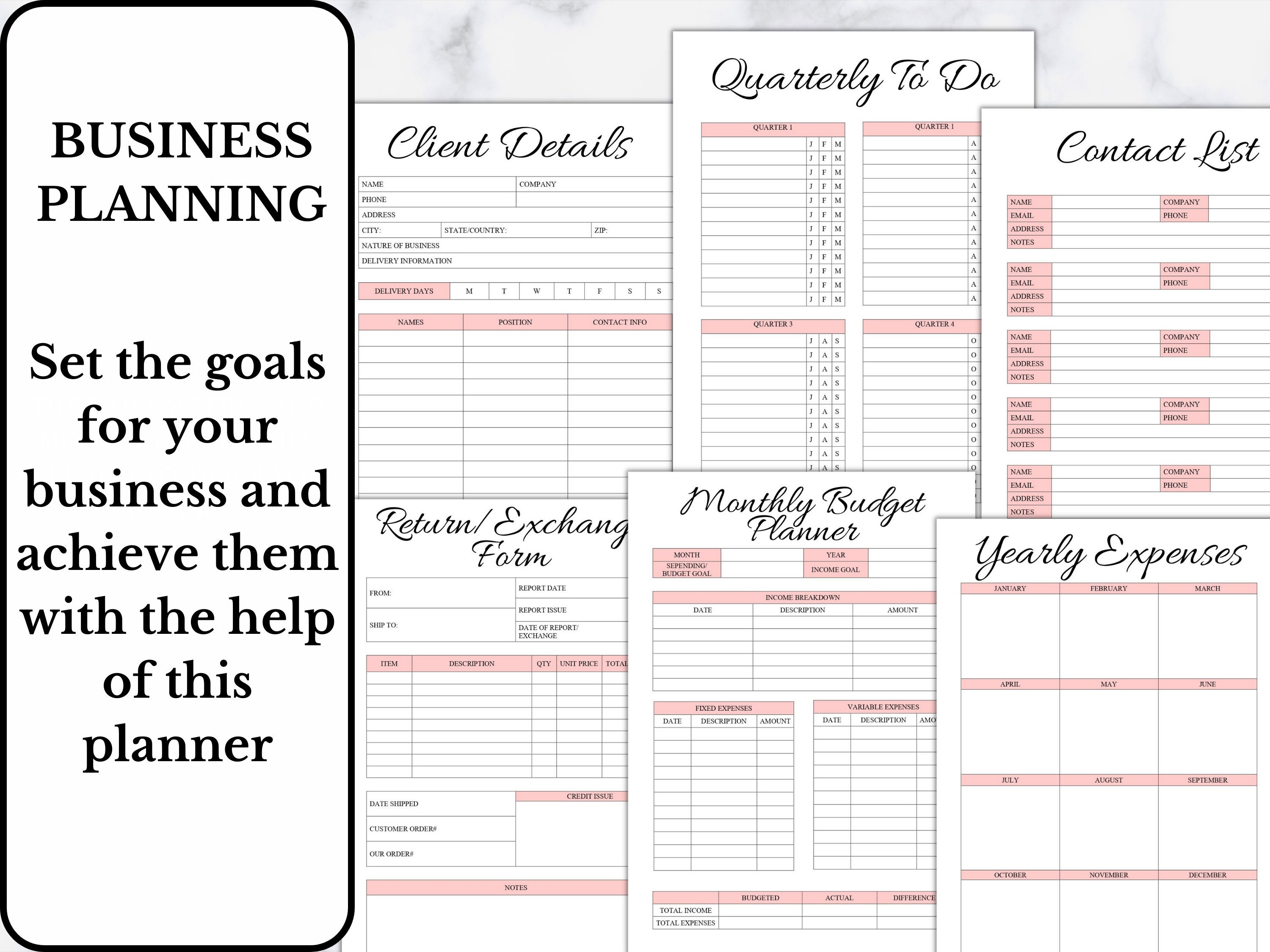 Printable Business Planner, Small Business Planner, Business Planner ...