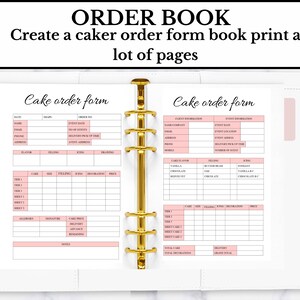 Cake Order Form Printable Cake Order Form, Bakery Order Form, Baking ...