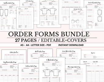 Editable Order Forms Bundle, Tshirt, Tumbler, Invoice Template, Editable Canva Template ...