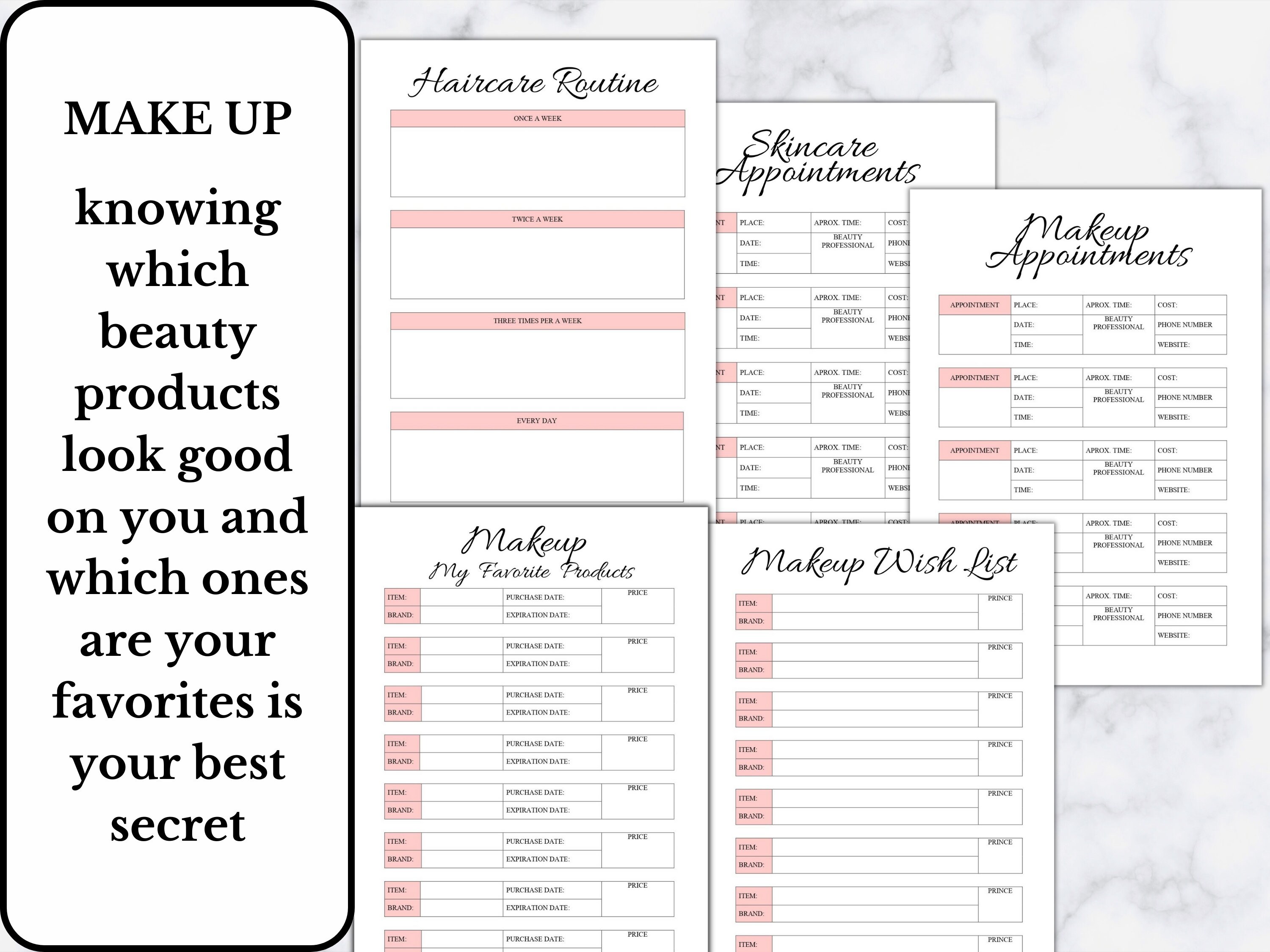 Printable Skincare Planner Beauty Routine Planner Printable Skin Care ...