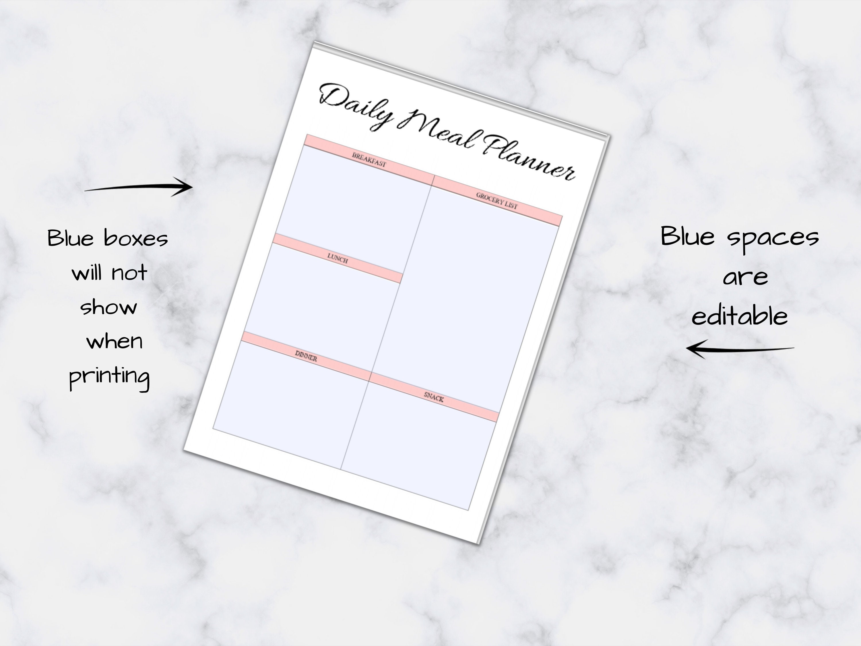 Meal Planner Printable Printable Weekly Food Diary Bundle - Etsy