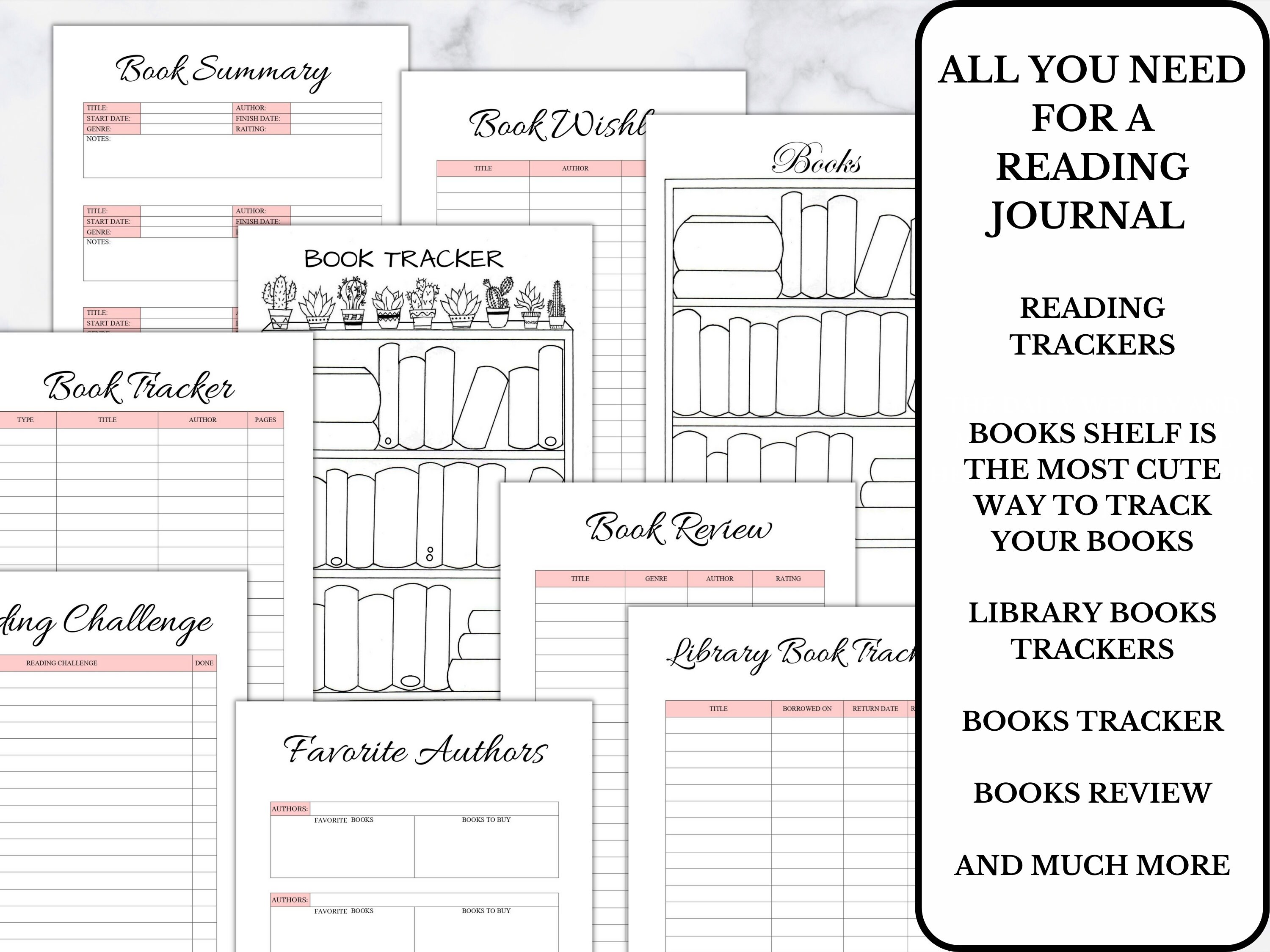 Printable Book Planner Book Reading Planner, Reading Challenge, Book ...