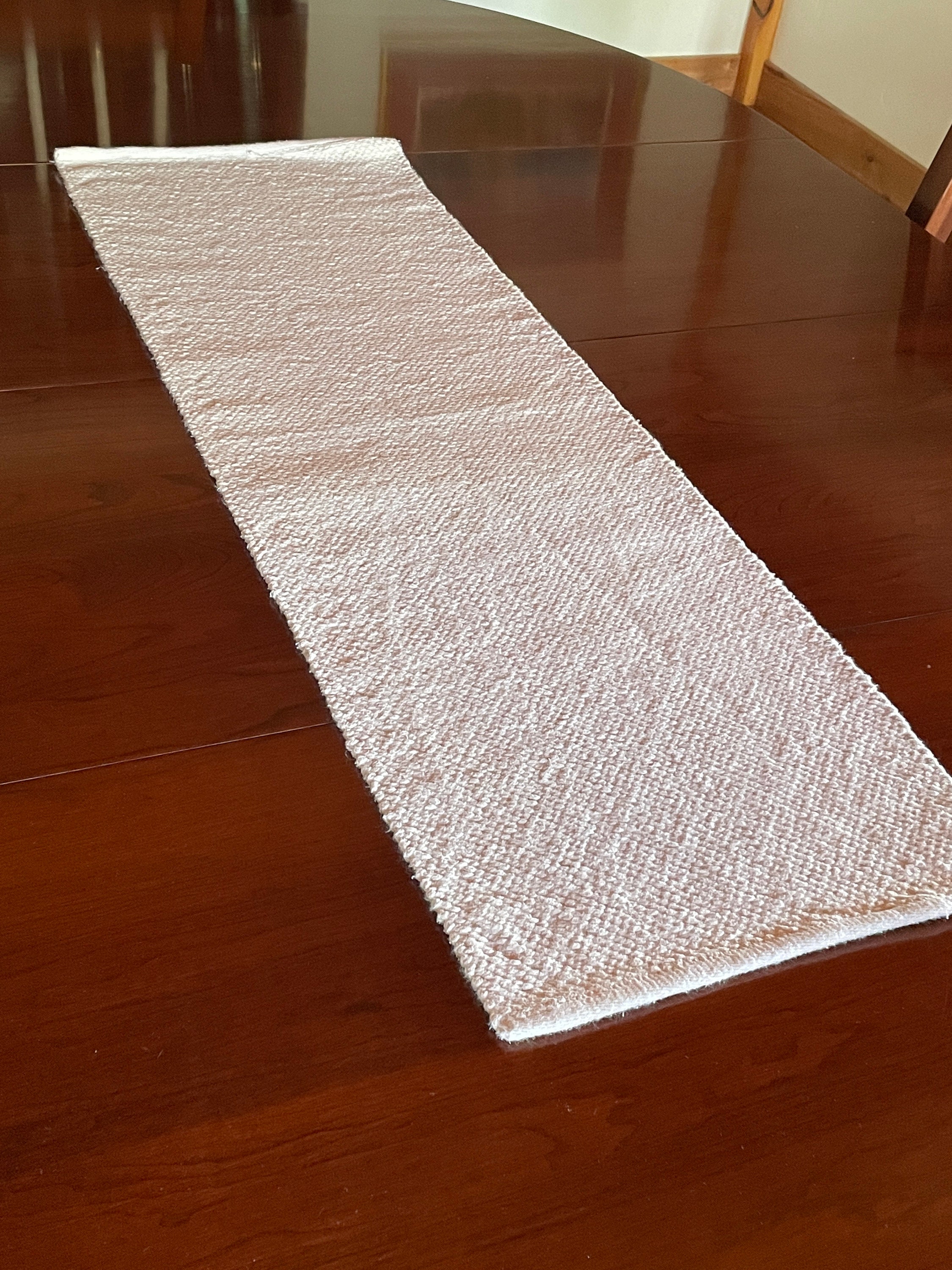Handwoven White 100% Cotton Table Runners Pre-washed and Dried ...