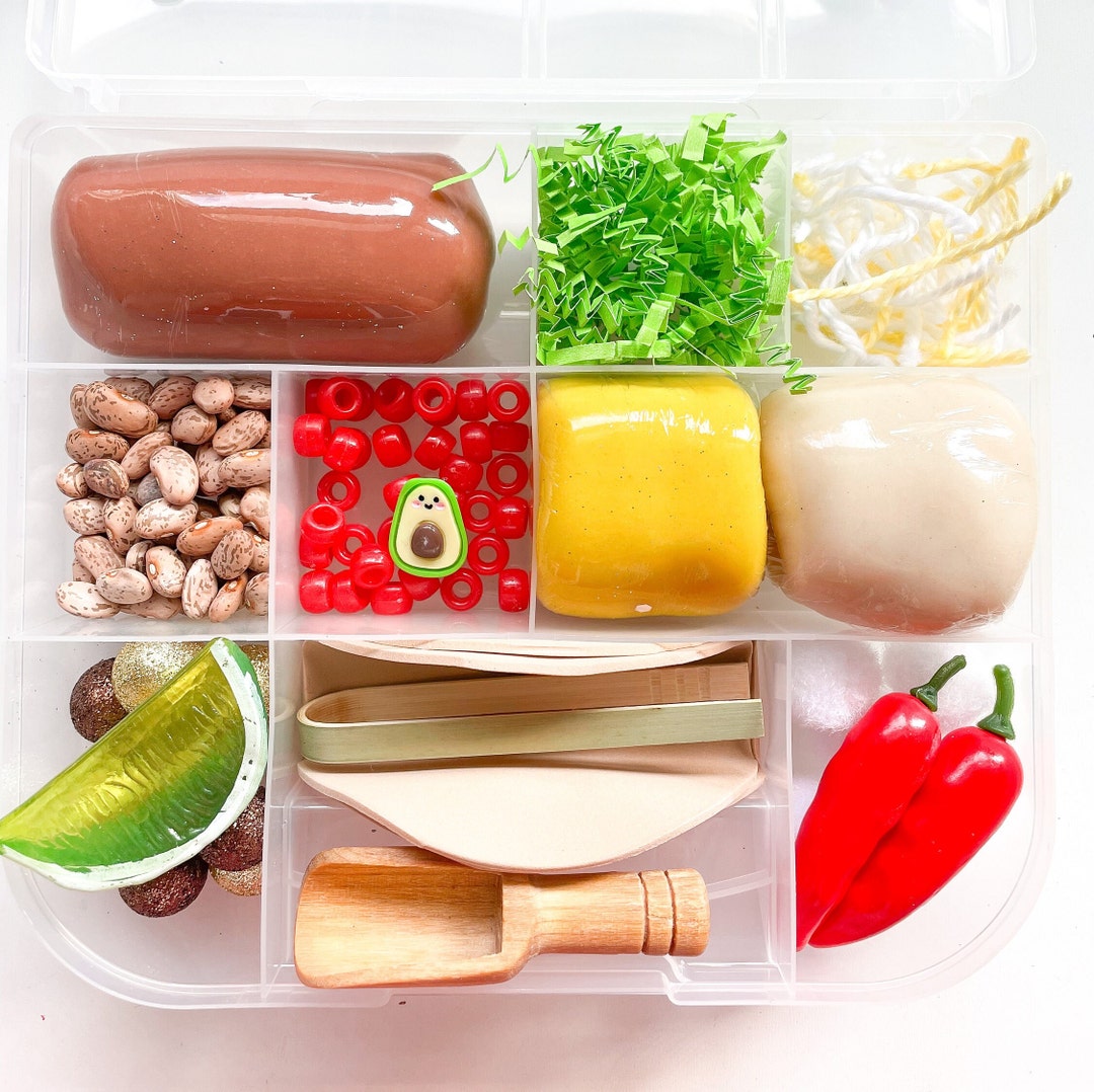 Play Dough Kit, Taco Play Dough Kit, Pretend Taco Shop, Sensory Kit ...
