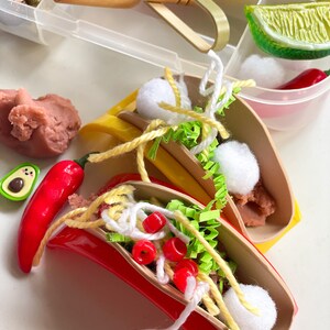 Play Dough Kit, Taco Play Dough Kit, Pretend Taco Shop, Sensory Kit ...