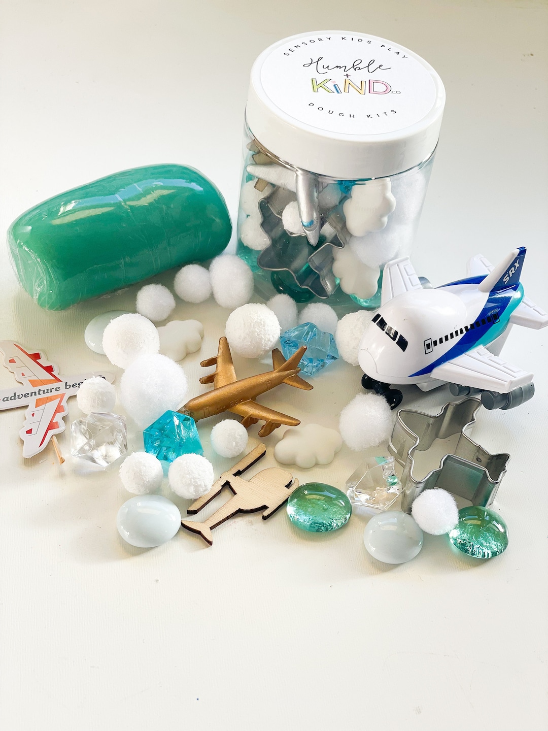 Play Dough Kit, Play Dough Jar, Airplane Play Dough, Gift for Girl ...