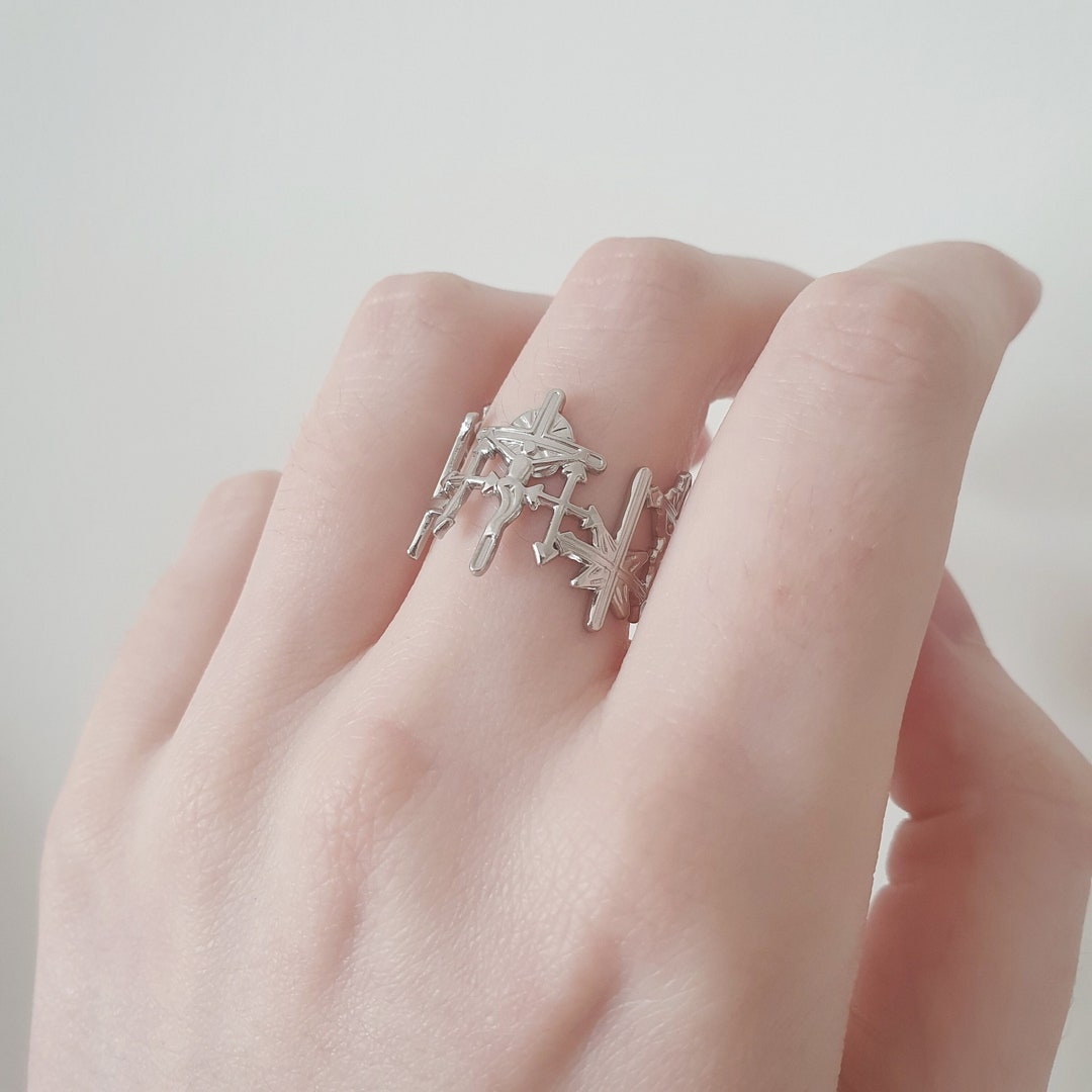 Gothic Cross Stainless Steel Adjustable Ring - Etsy