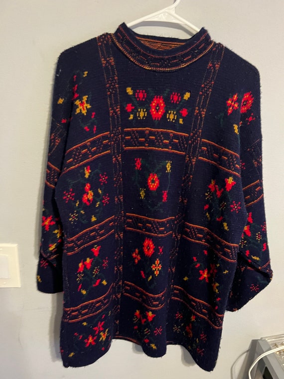 80s or 90s Classic Elements Primary Colors Sweater, C… - Gem