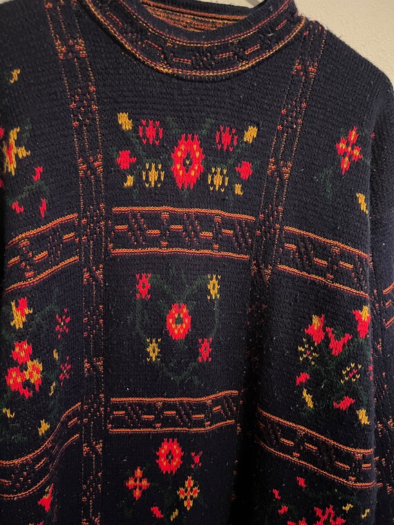80s or 90s Classic Elements Primary Colors Sweater, C… - Gem