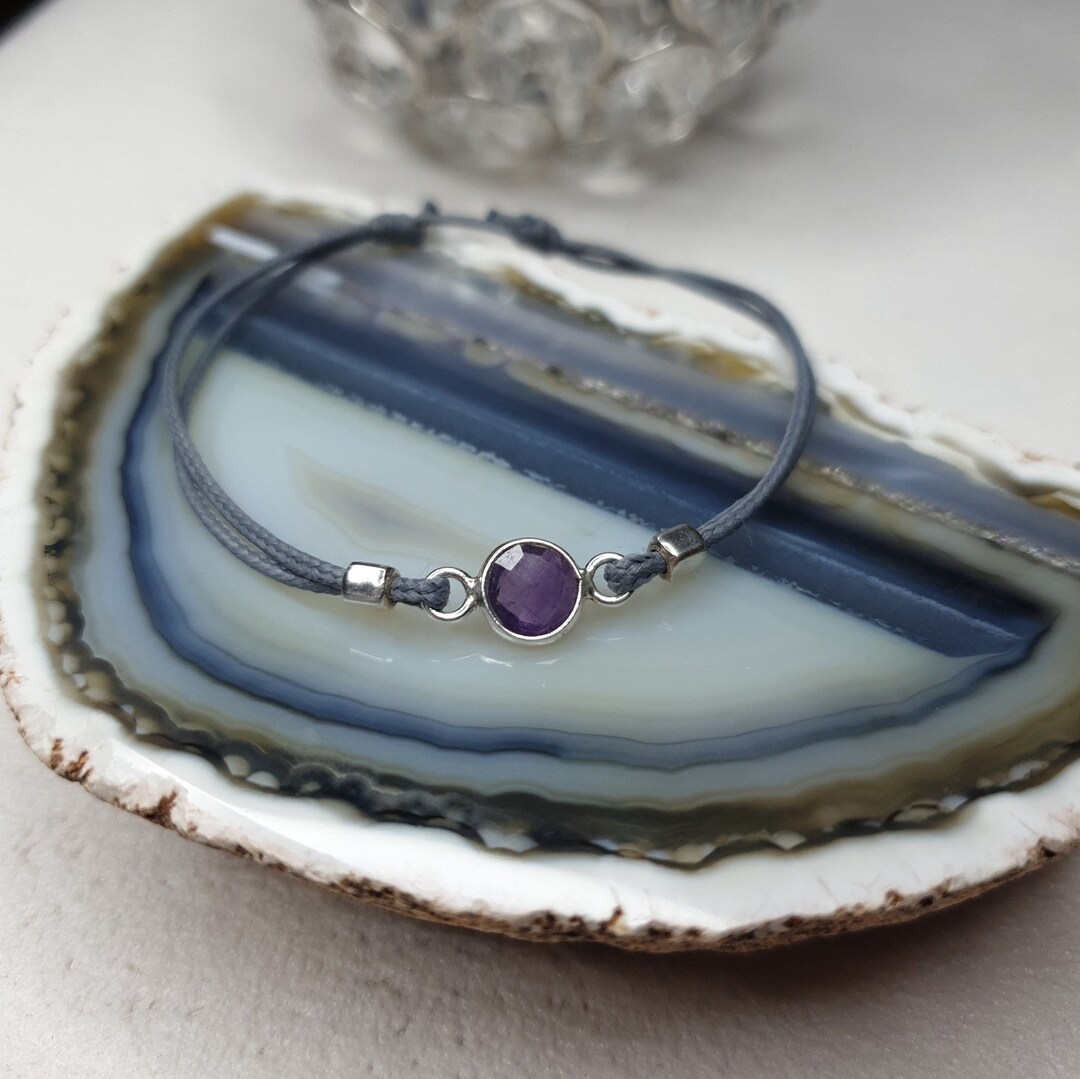 Amethyst Armband Silber 925 filigran mit Schiebeknoten Pantone Very ...