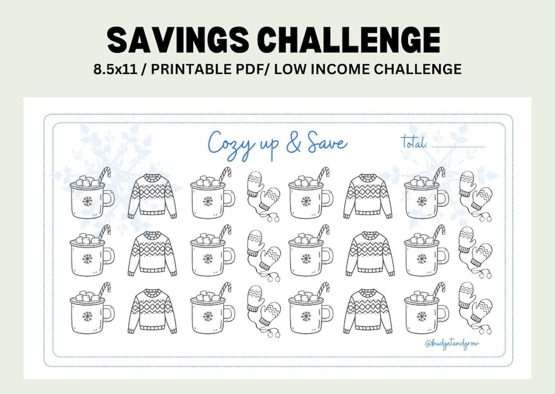 Mini Savings Challenge A6 Printable Low Income Savings Challenge ...