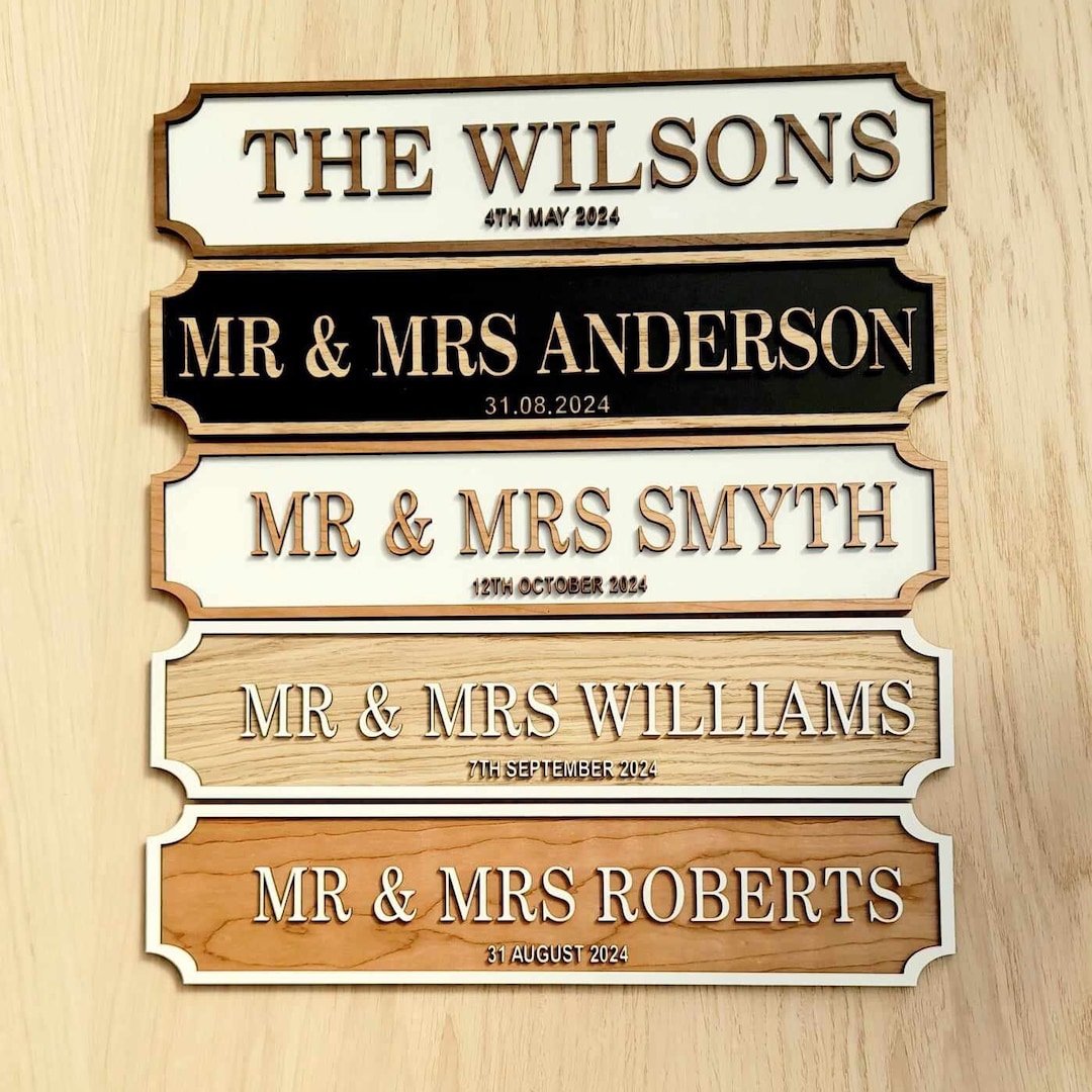 Personalised Street Sign, Mr & Mrs Wedding Sign Gift Idea, Family Name ...