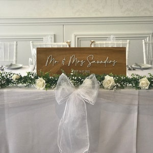 Top Table Wedding Sign, Mr & Mrs Wedding Centrepiece With 3D Names ...