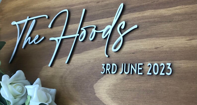 Rustic 3D Wedding Guest Book Alternative, Laser Cut Wood Sign - Etsy UK