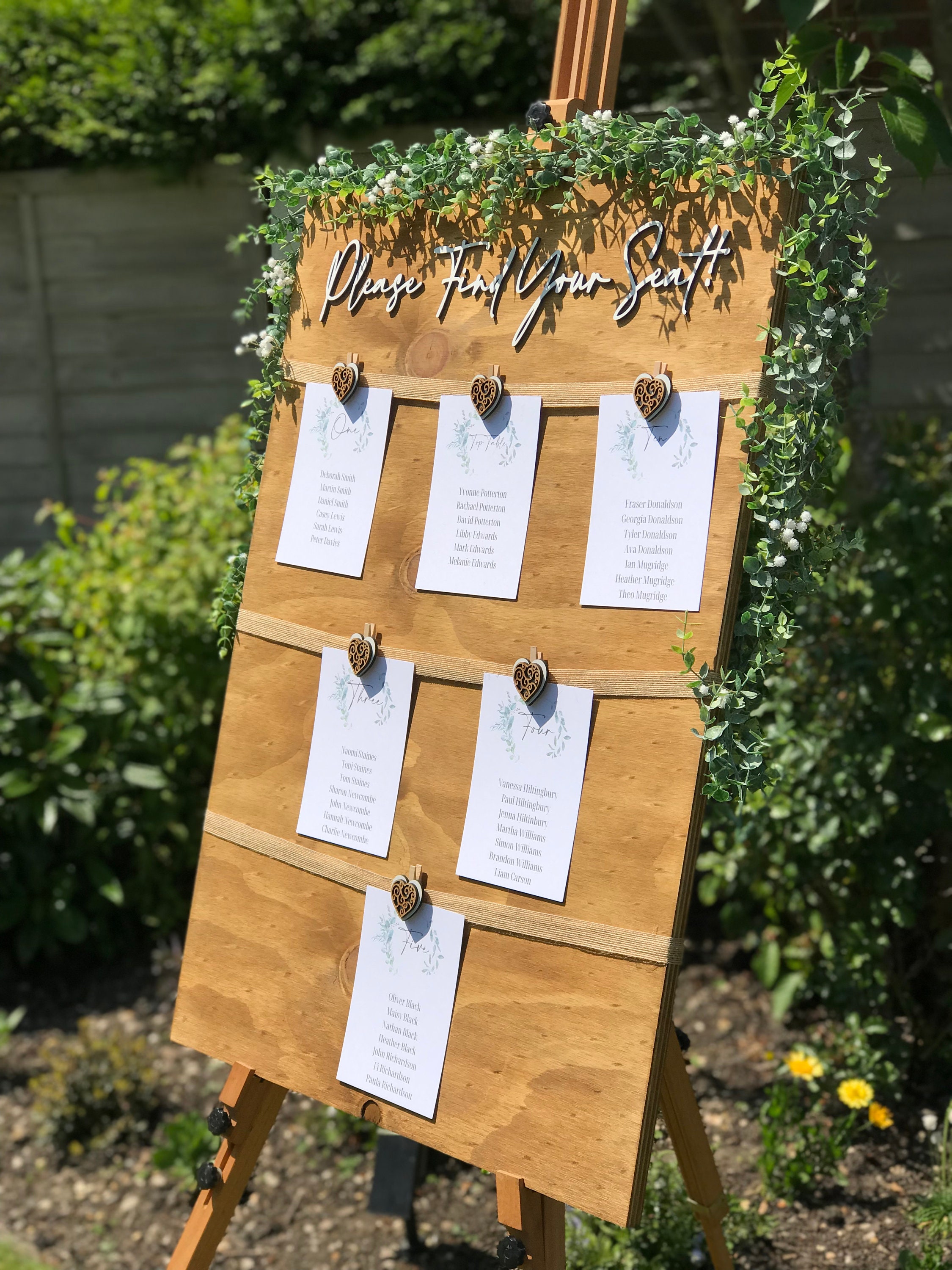 Rustic Wooden Wedding Seating Chart, 3D Personalized Table Plan - Etsy UK