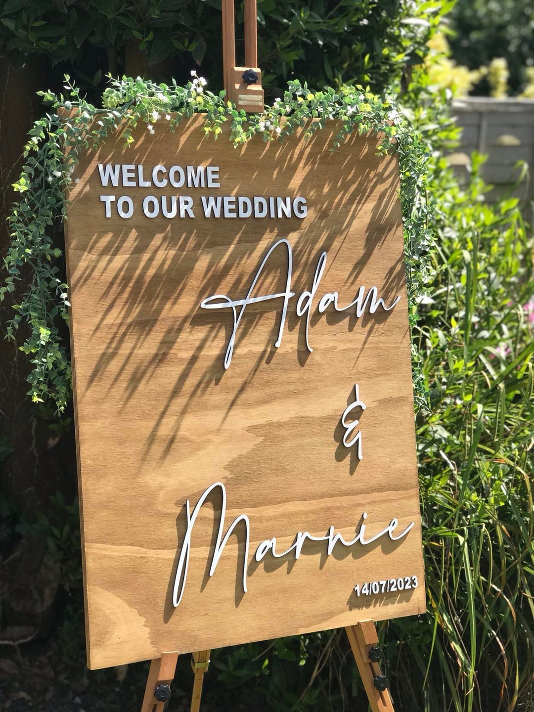 Rustic Wooden Wedding Welcome Sign, 3D Lettering - Etsy UK