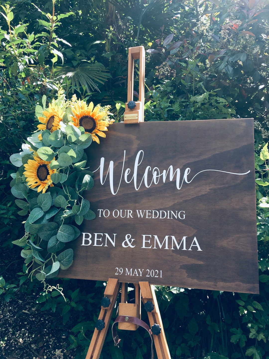Rustic Wooden Wedding Welcome Sign - Etsy UK