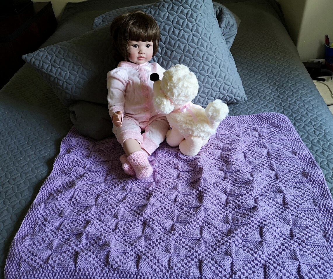 Reversible Baby Blanket Knitting Pattern Easy Knitting - Etsy