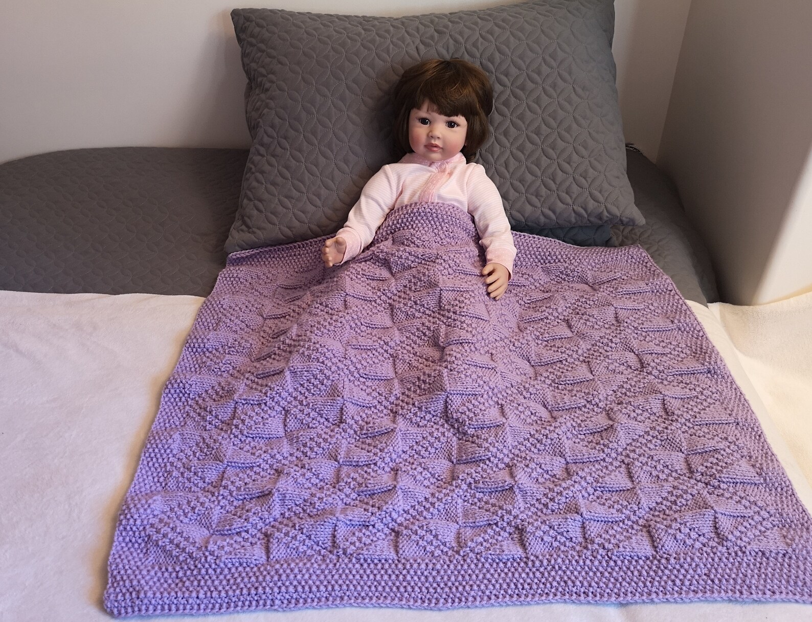 Reversible Baby Blanket Knitting Pattern Easy Knitting - Etsy
