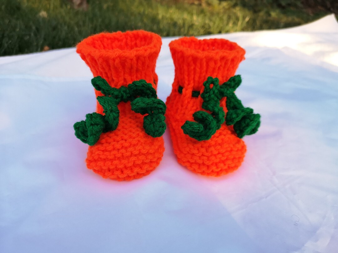 Halloween Pumpkin Baby Booties Knitting Pattern – Festival Costume (PDF ...