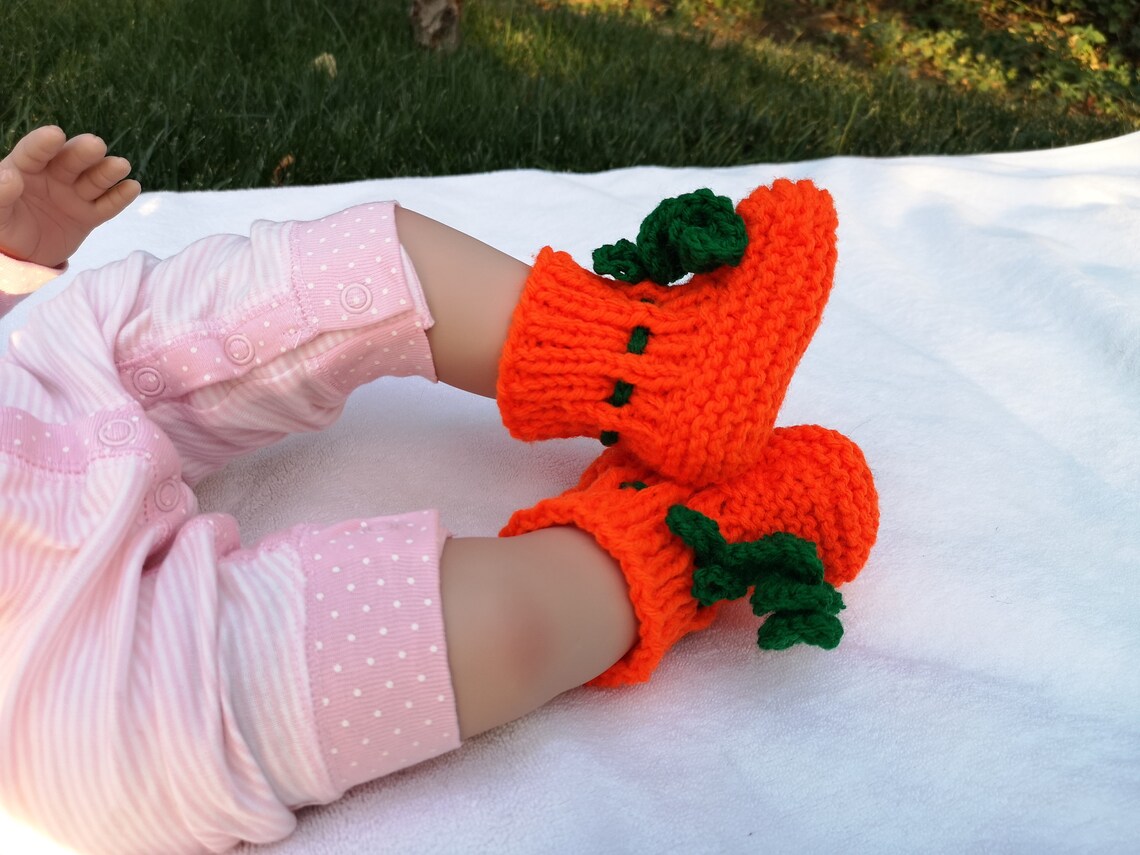 Halloween Pumpkin Baby Booties Knitting Pattern – Festival Costume (PDF ...